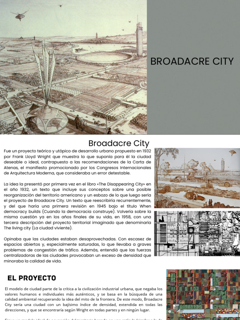 Broadacre City: La utopía de Wright | PDF
