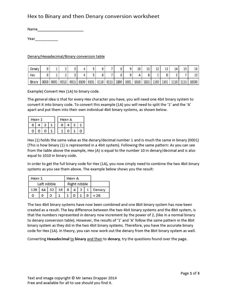 Worksheet Hex Bin Den | PDF
