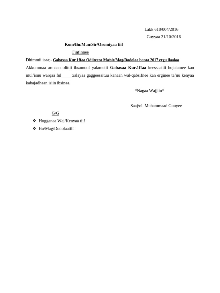 Gabaasa Odiitii Qopheesuu | PDF