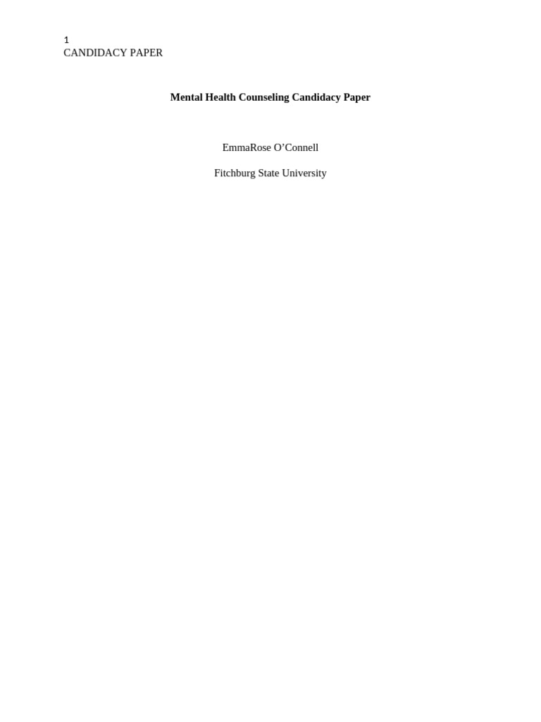candidacy paper | PDF | Psychotherapy | Behaviour Therapy