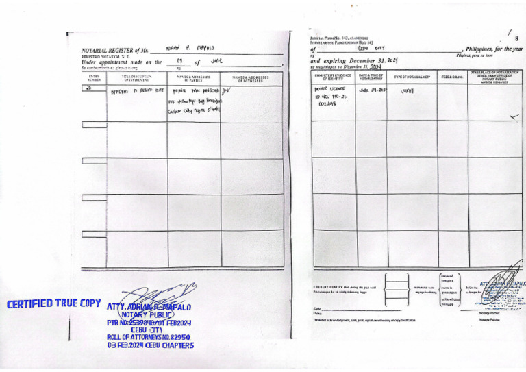 NOTARIAL REGISTER - BOOK 1 SERIES 2024 - SEPTEMBER 2024 - ATTY. ADRIAN ...