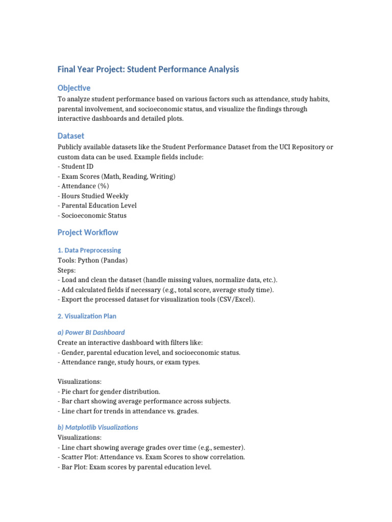 Student Performance Analysis Project | PDF | Data Management | Computing