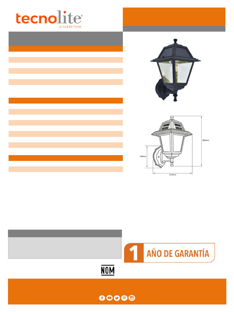 Ficha Técnica Lámpara LED 2SOLLED49DC27N | PDF