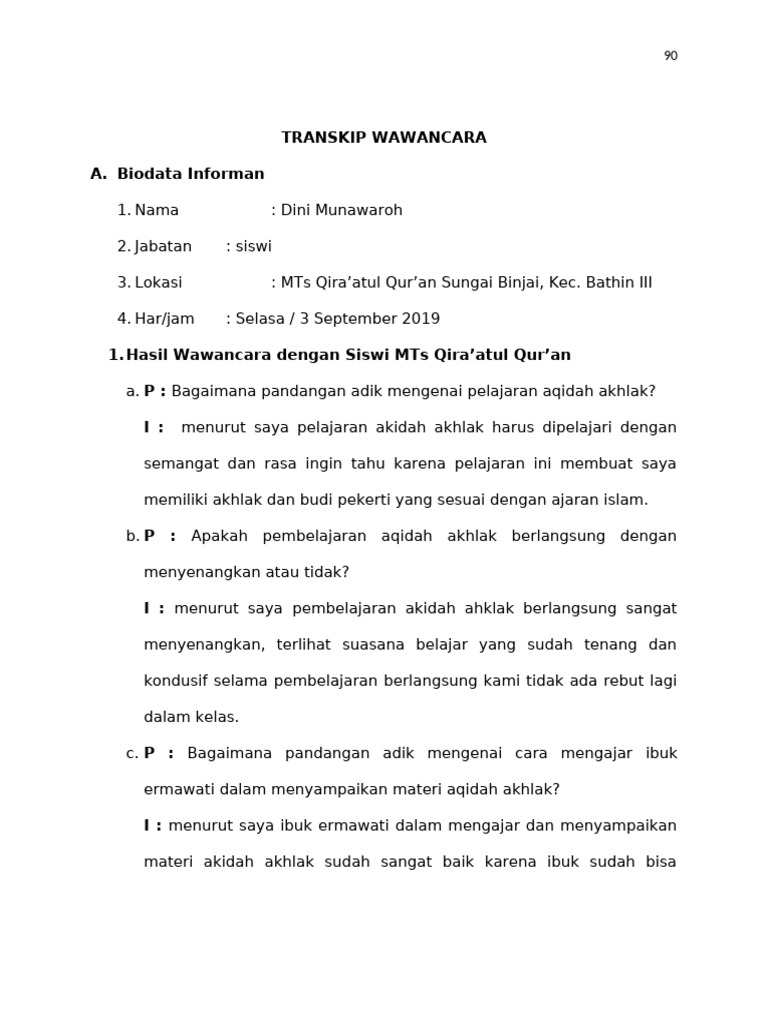 WAWANCARA Dini Munawaroh | PDF