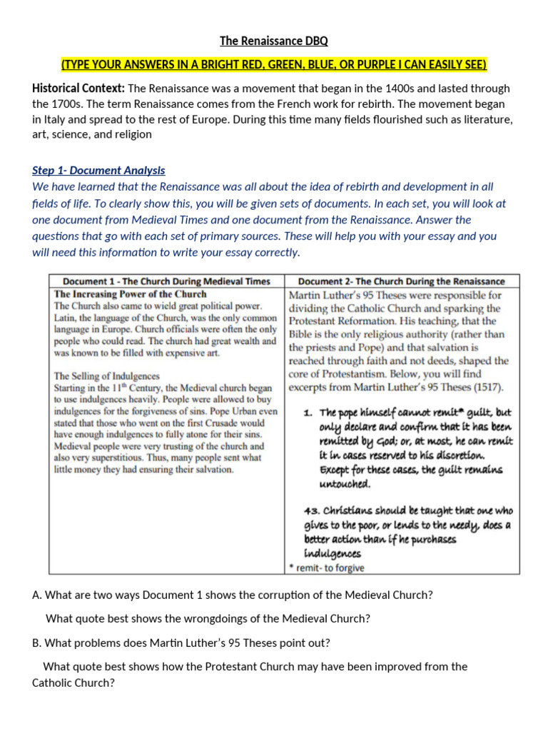 5.11-5.13 Renaissance DBQ | PDF | Renaissance | Science