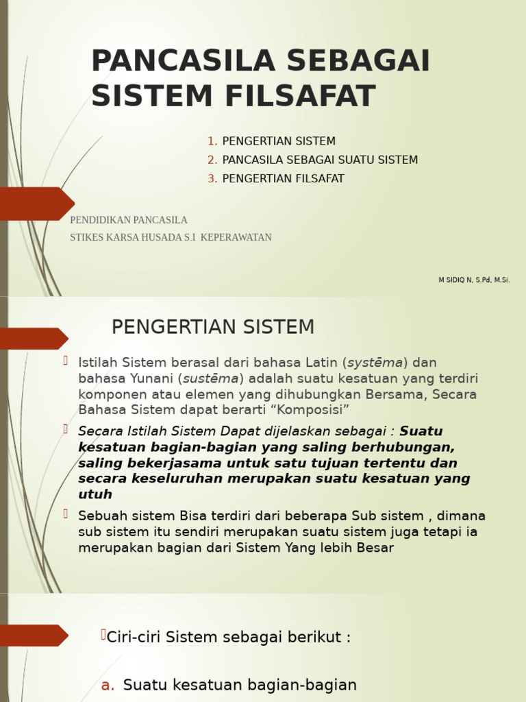 Pancasila Sebagai Sistem Filsafat - 091146 | PDF