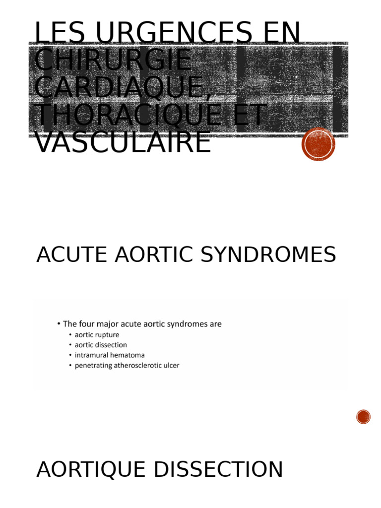Les Urgences en Chirurgie Cardiaque | PDF | Thorax | Lung