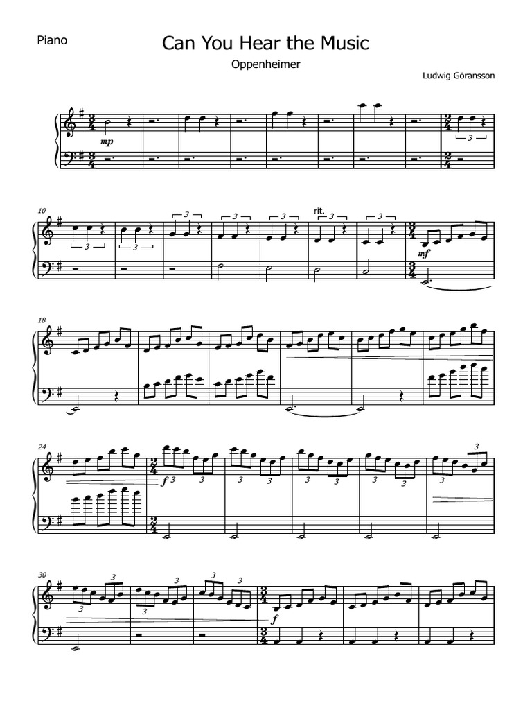 Can You Hear The Music-Piano | PDF