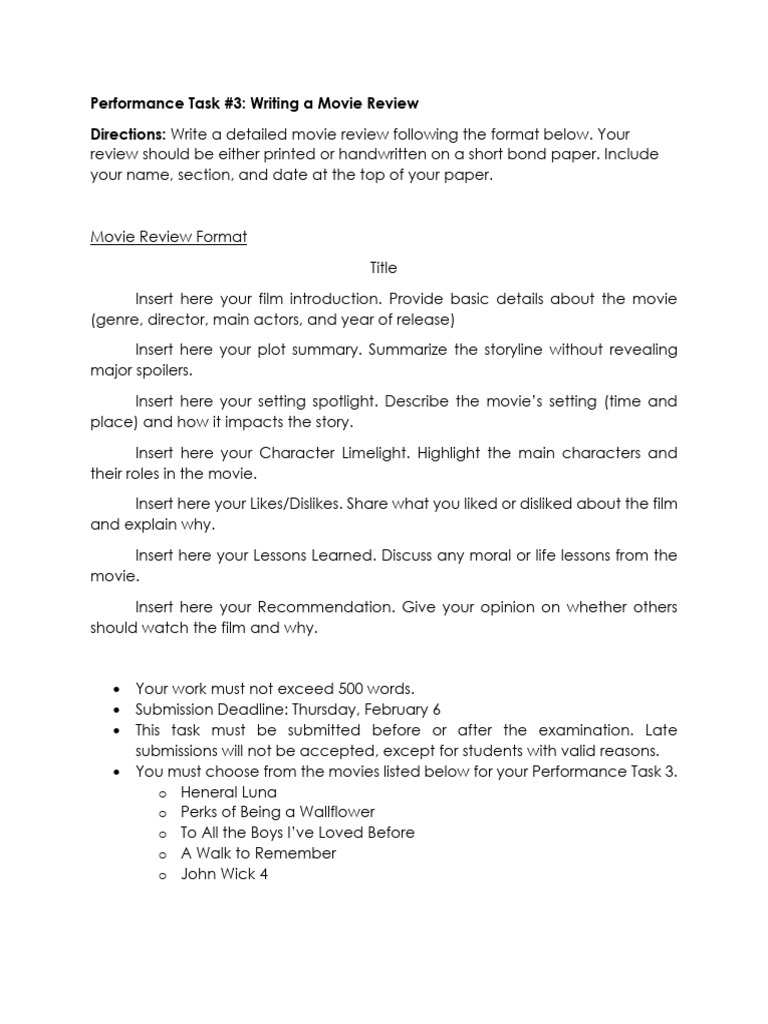 Performance Task 3 Guidelines Pdf