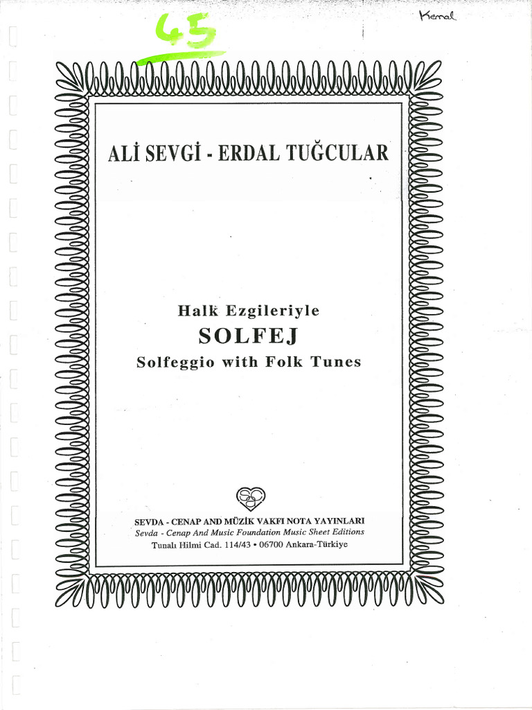 Halk Ezgileriyle Solfej Ali Sevgi | PDF