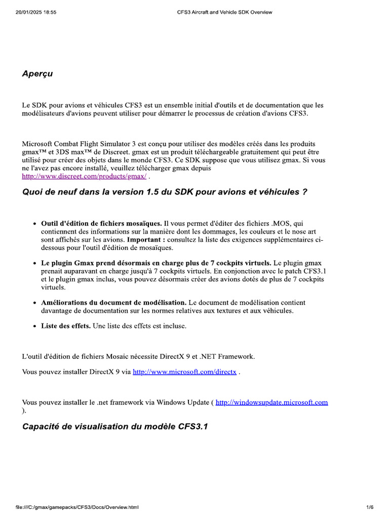 CFS3 Aircraft and Vehicle SDK Overview FR | PDF