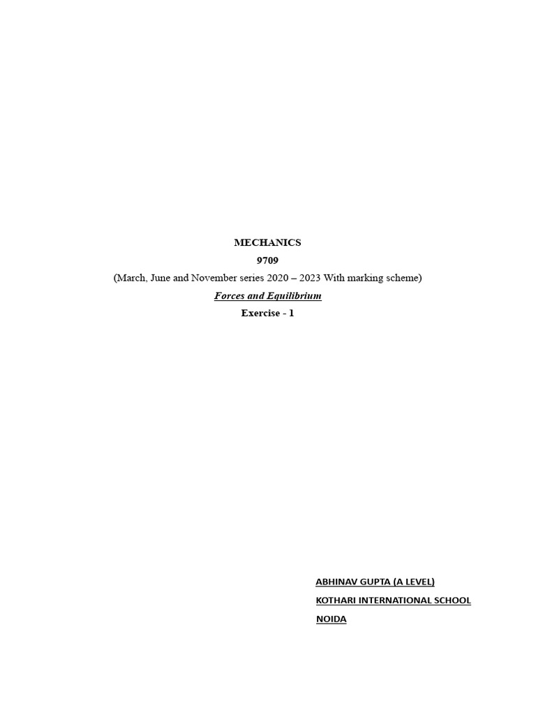 A-Level Mechanics Exam Papers | PDF