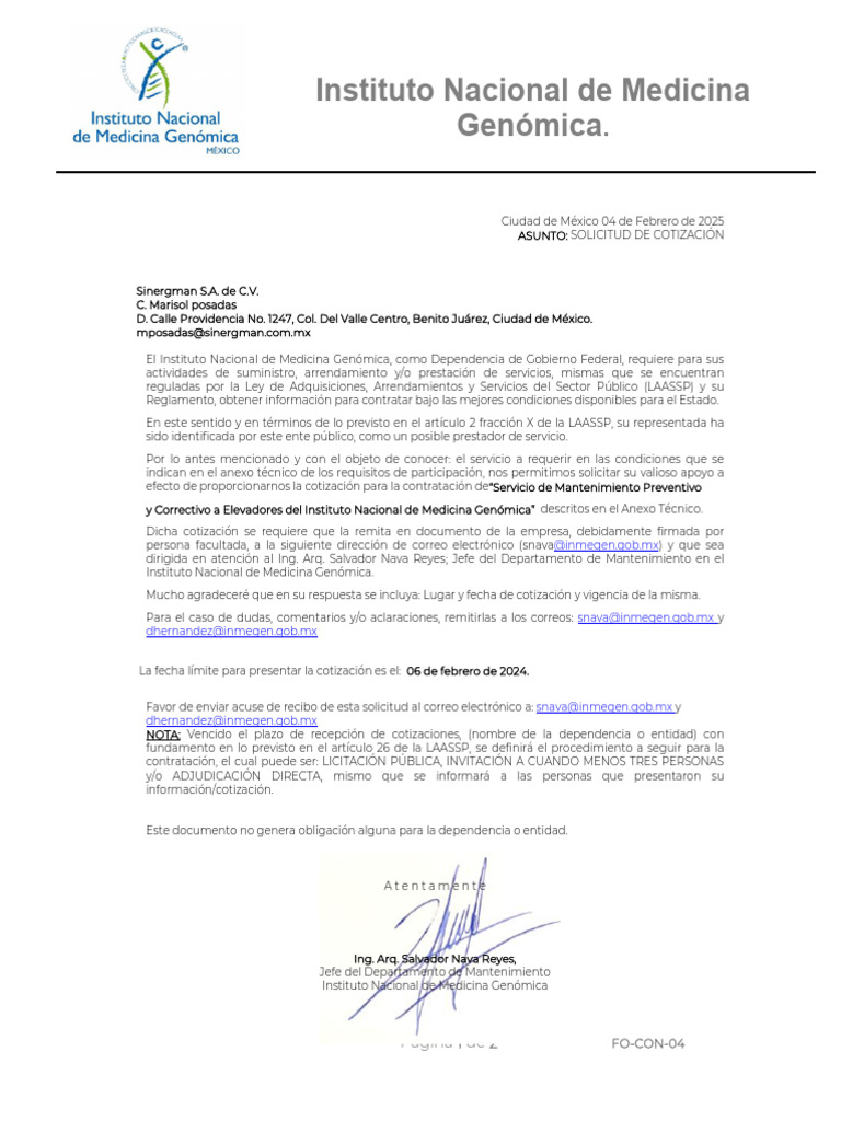 Fo-Con-04 Elevadores SINERGMAN | PDF