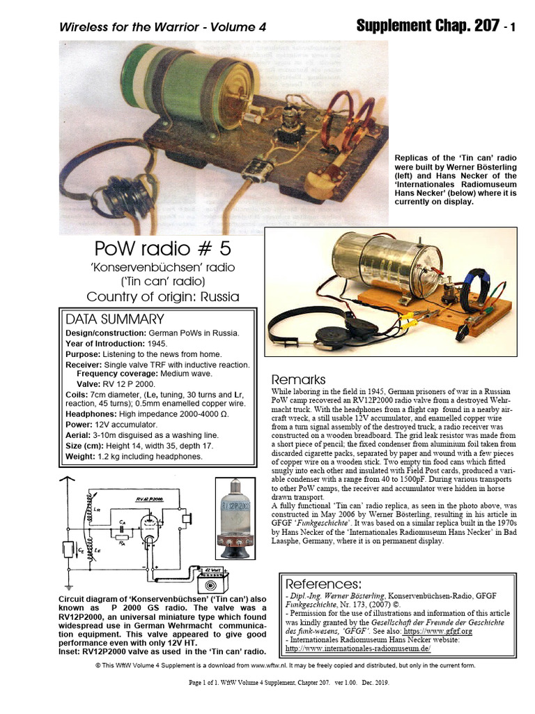 Tin Can Radio: WWII PoW Innovation | PDF | Electronic Engineering ...