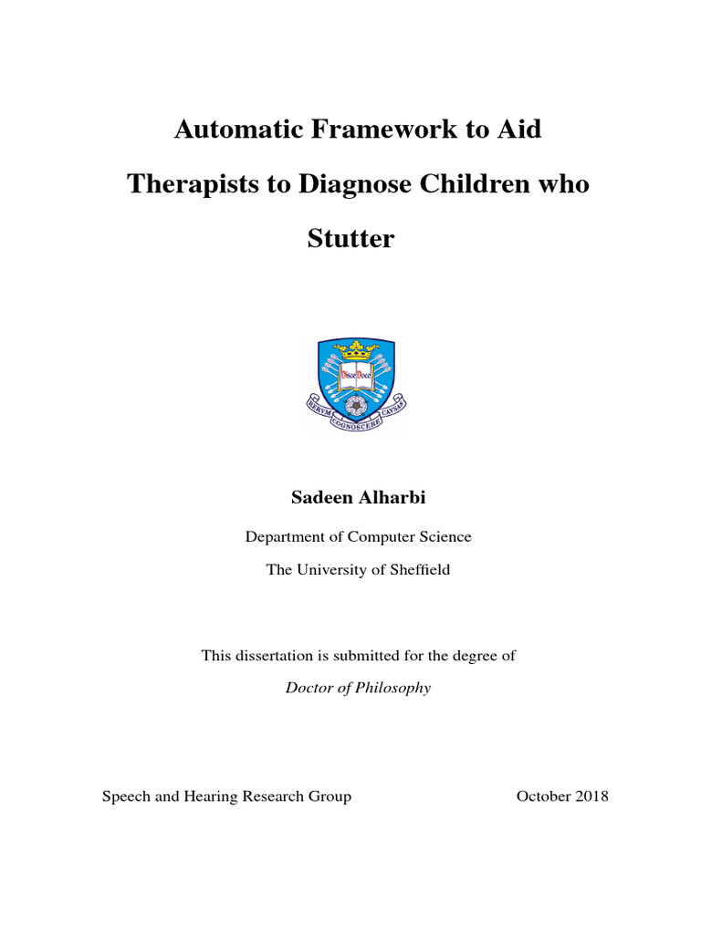 Automatic Framework To Aid Therapists To Diagnose Children Who Stutter | PDF | Speech ...