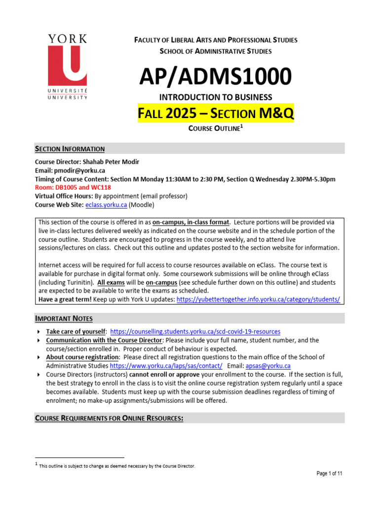 ADMS 1000 MQ Winter 2025 | PDF | Turnitin | Educational Technology
