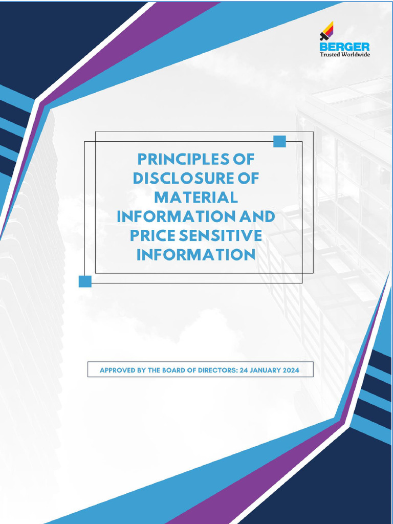 Principles of Disclosure of Material Information January 2024 | PDF ...
