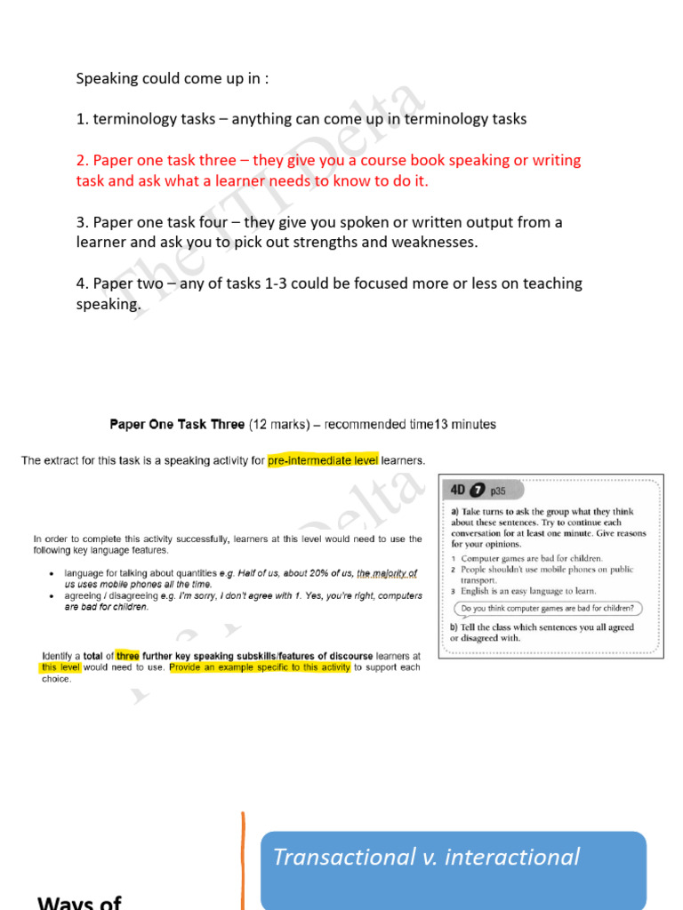 M1 - 5 - Speaking Theory - PPT - Zoom - 30032023 | PDF | Grammar ...