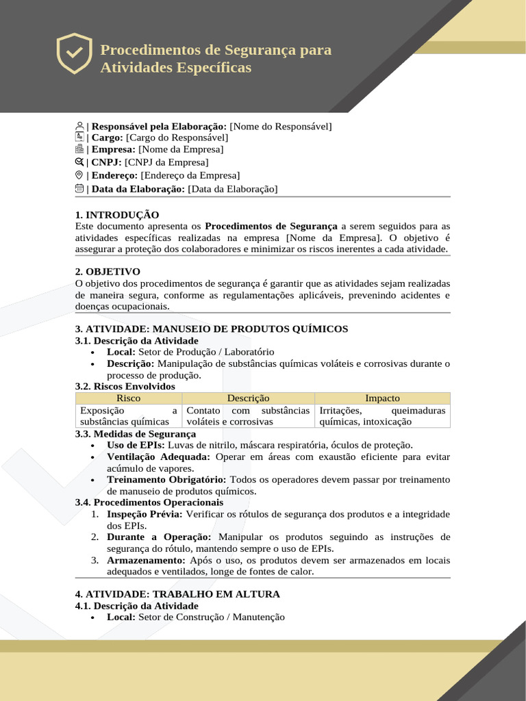 Procedimentos de Segurança para Atividades Específicas | PDF | Queimadura