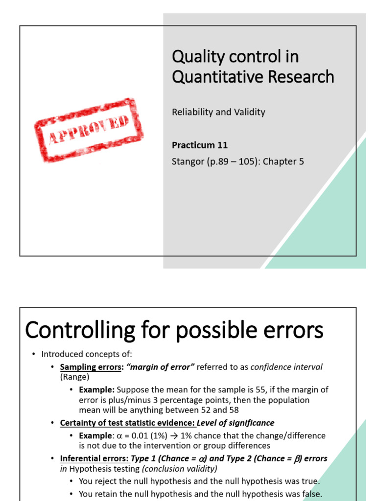 11.1_Reliability & Validity 2022 | PDF | Observational Error | Validity (Statistics)