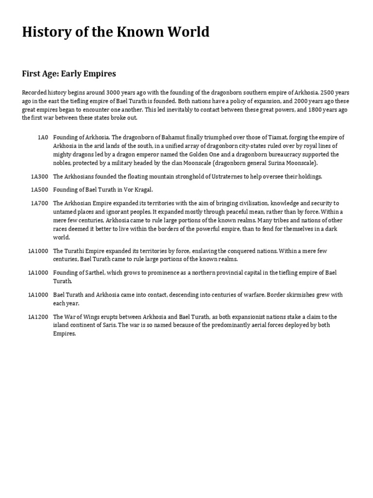 History of The Known World | PDF | Elf (Dungeons & Dragons) | Dungeons ...