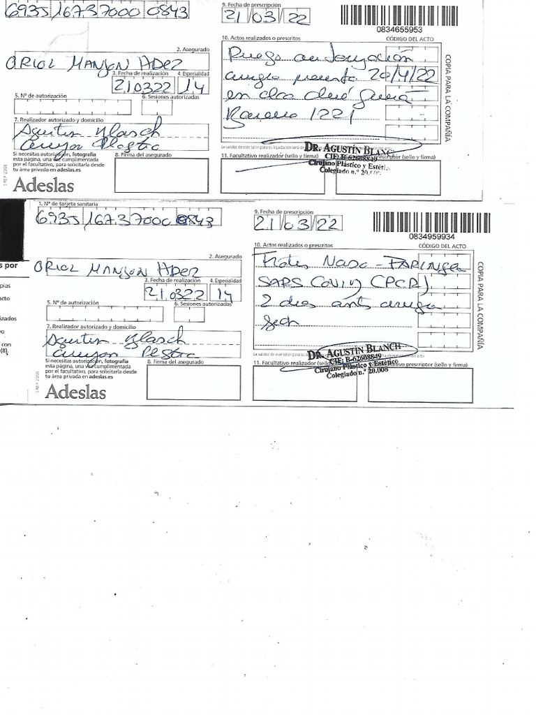 Talon Autorizacion y Talon Pcr, Oriol m | PDF