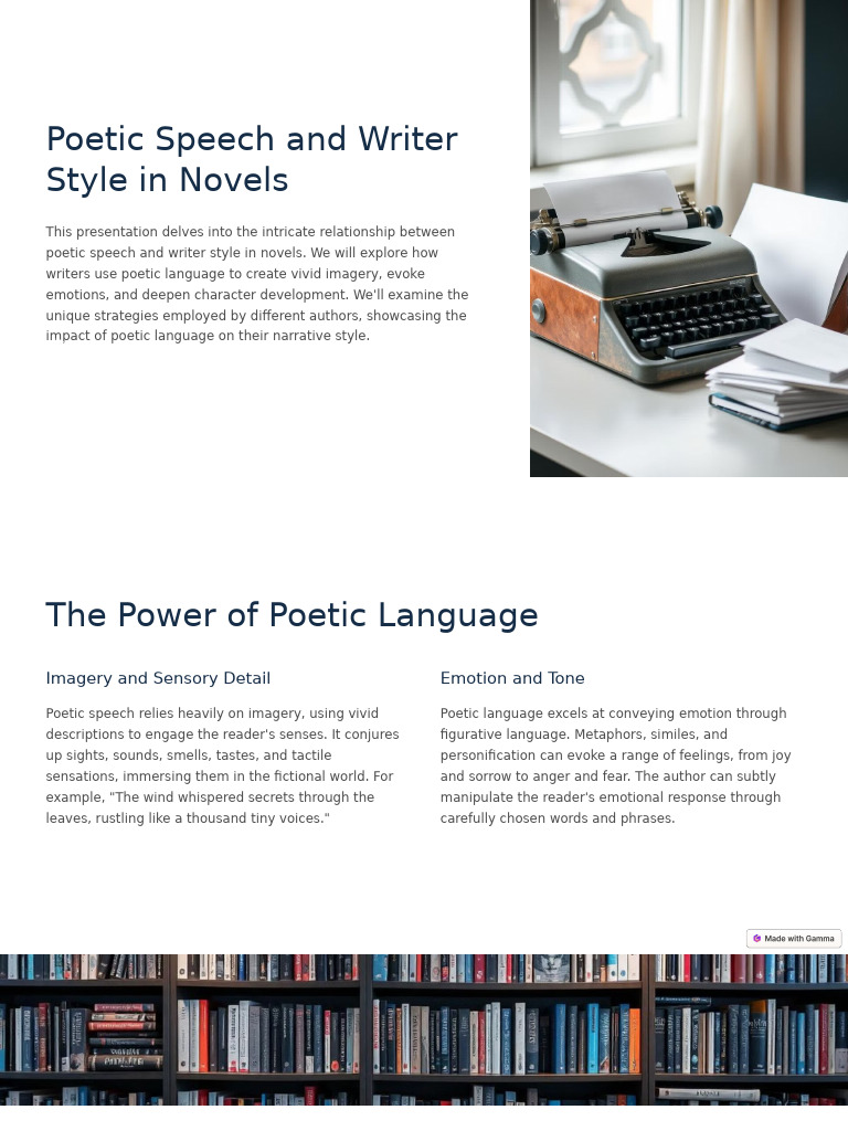 Poetic Speech and Writer Style in Novels | PDF | Poetry | Narrative