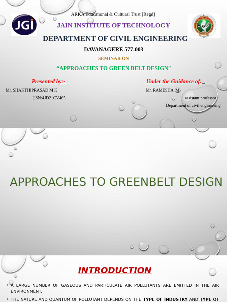 Greenbelt Design Approaches Seminar | PDF | Particulates | Pollutant