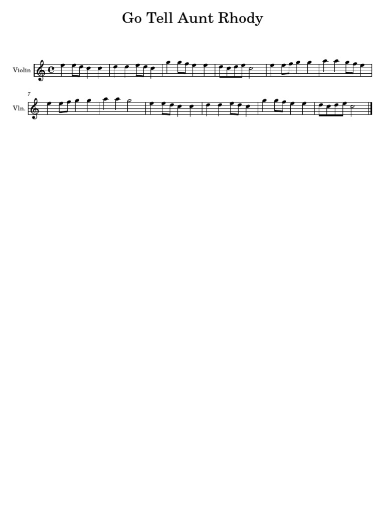 Go Tell Aunt Rhody | PDF