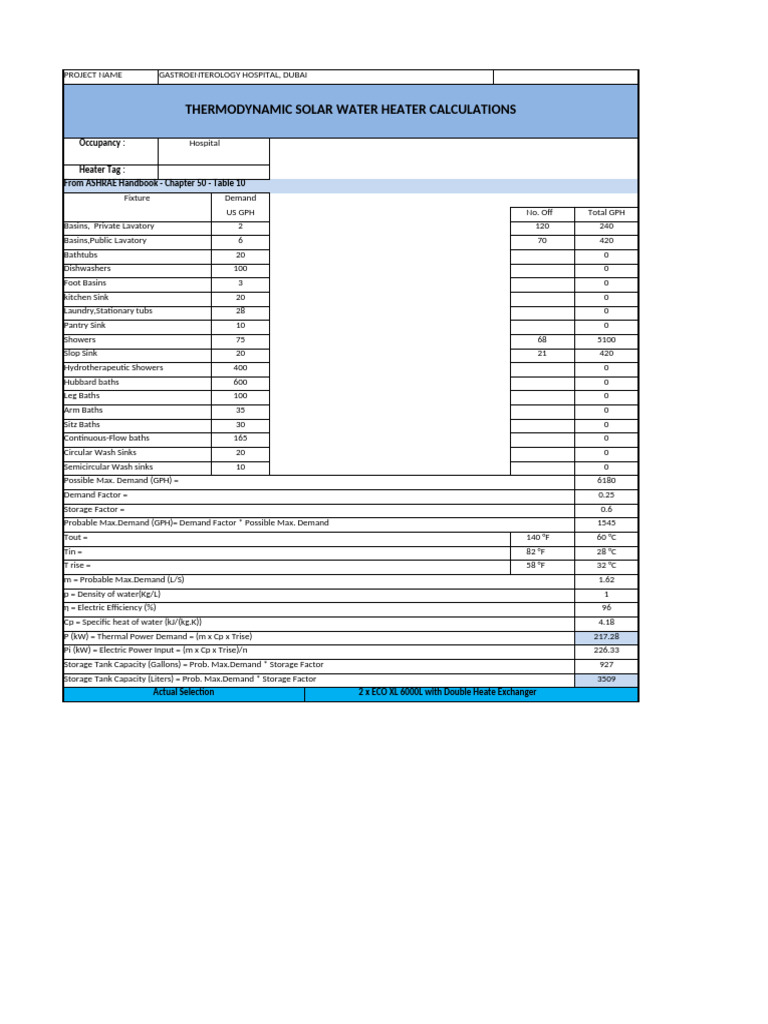 HD-156 - Thermodynamic Water Heater Calculation | PDF | Water Heating ...