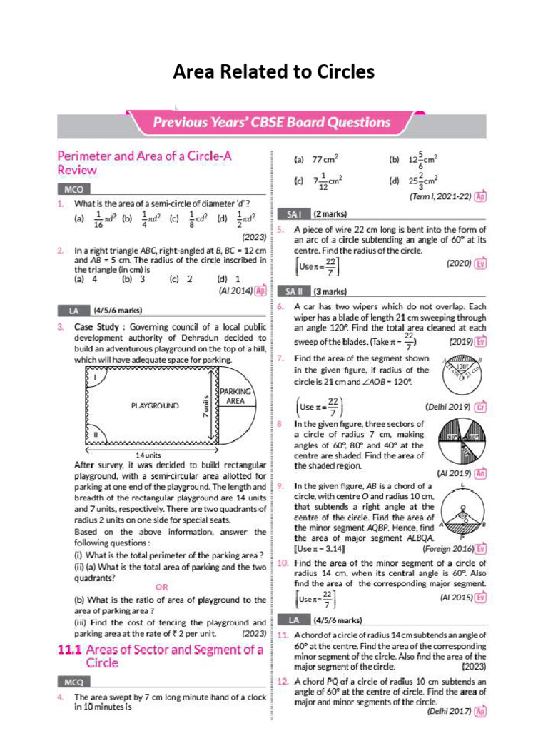 Area Related Circle | PDF