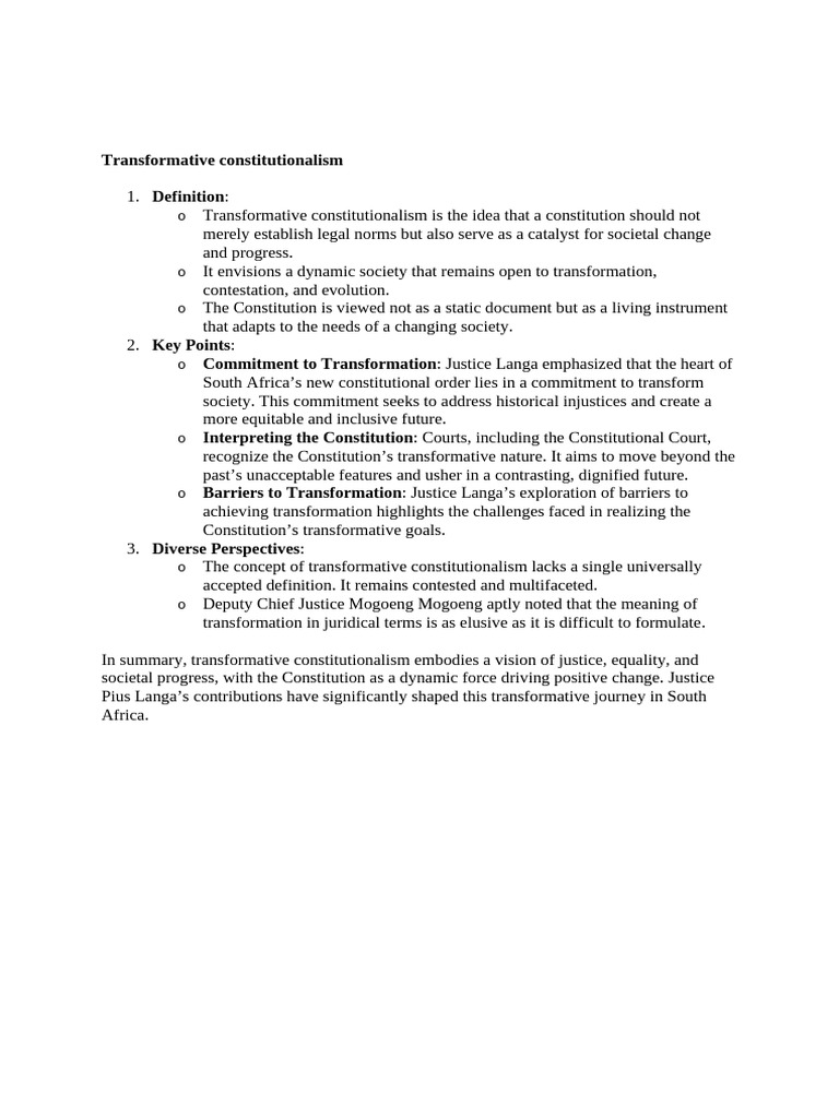 Transformative Constitutionalism | PDF