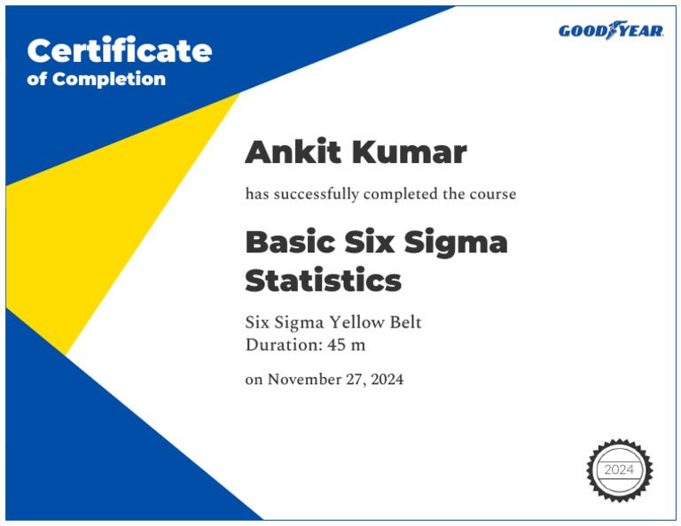 Basic Six Sigma Statistics | PDF