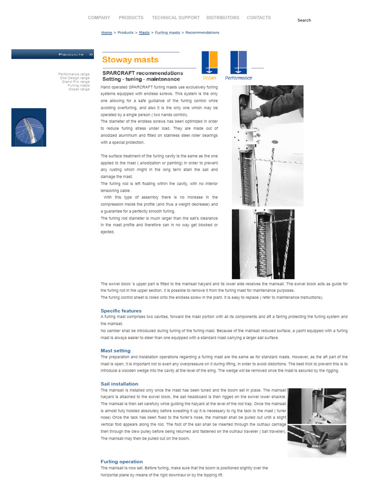 Sparcraft Furling Mast Guide | PDF | Mast (Sailing) | Sailing Ships