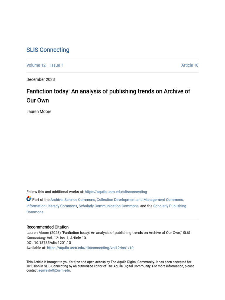 Fanfiction Archive of Our Own | PDF