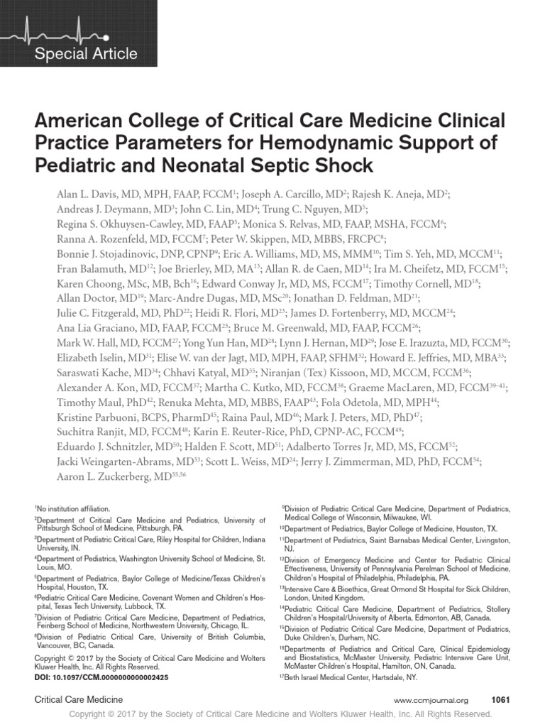 Pediatric Septic Shock Guidelines | PDF | Sepsis | Intensive Care Medicine