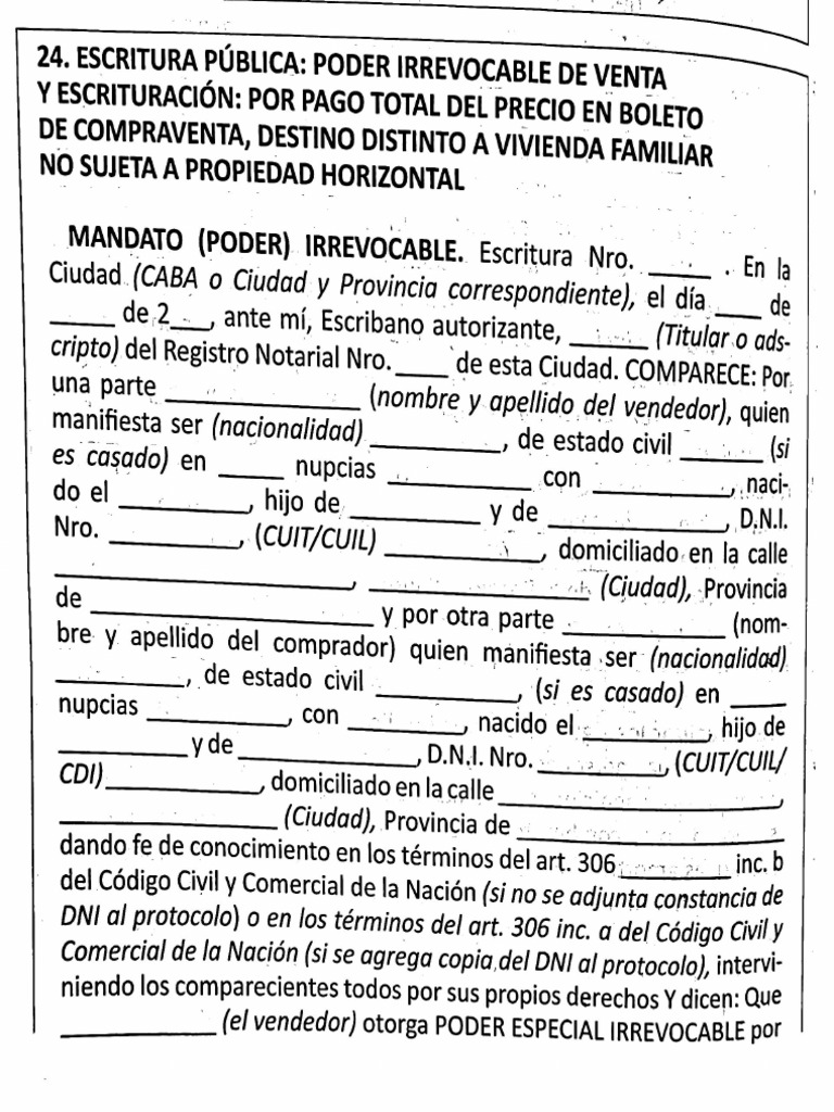 Modelo Poder para Compraventa de Inmueble | PDF