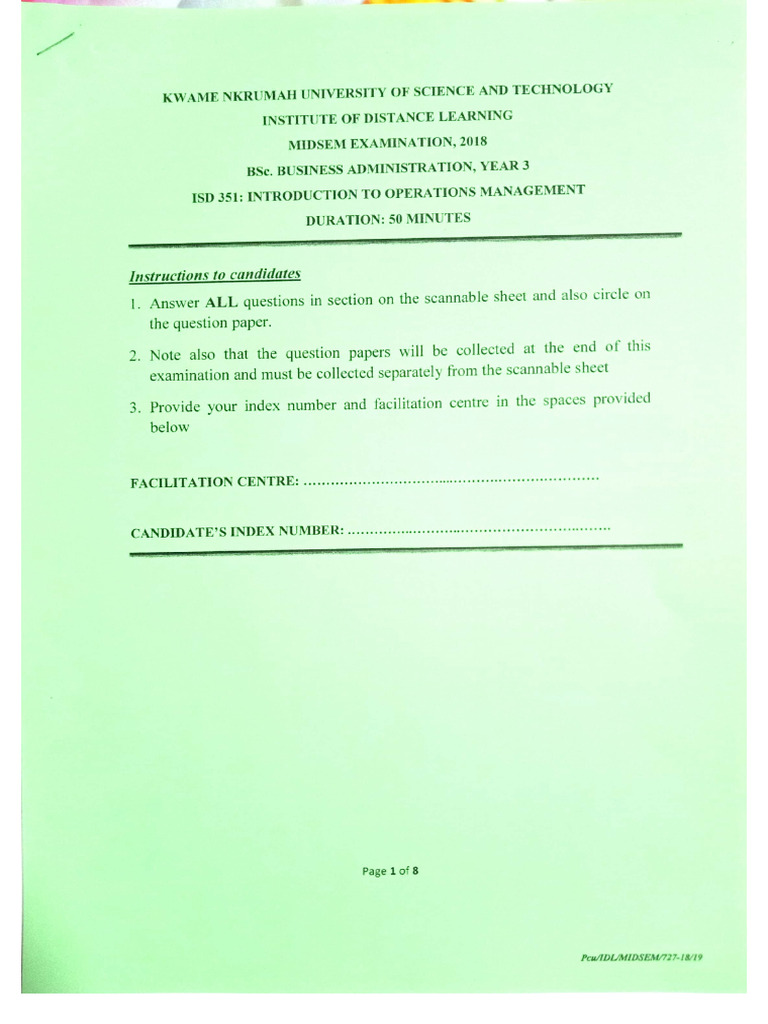 Operations MIDSEM | PDF