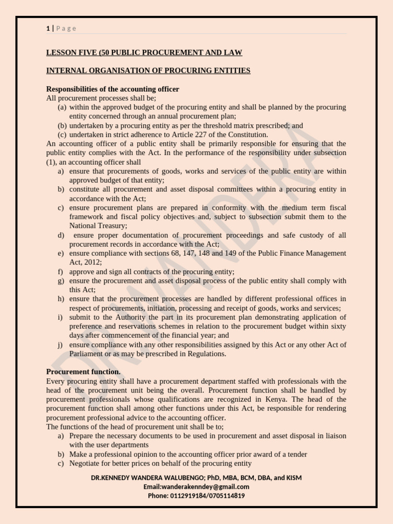 Internal Organisation of Procuring Entities | PDF | Procurement | Committee