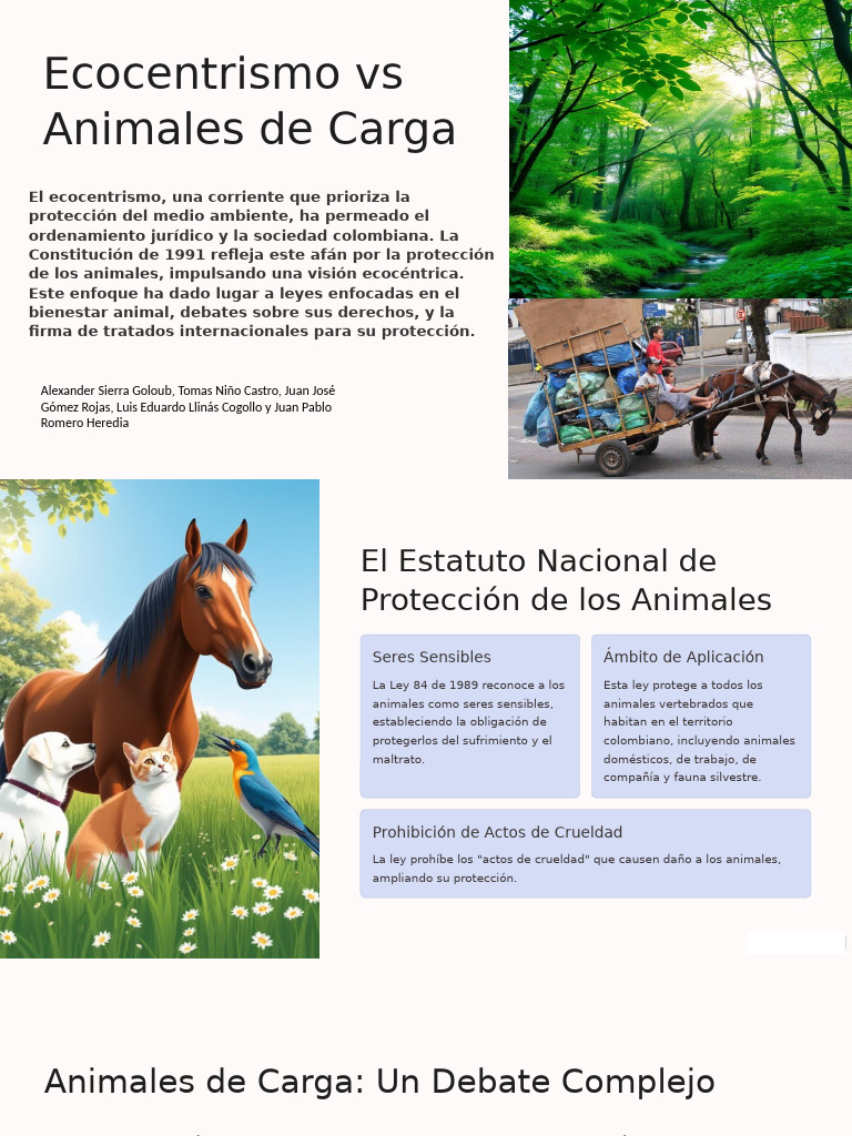 Ecocentrismo Vs Animales de Carga Un Debate en Evolucion | PDF ...