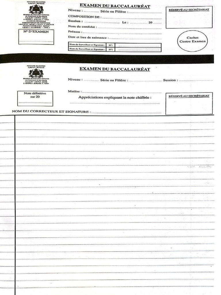 feuille des réponses | PDF