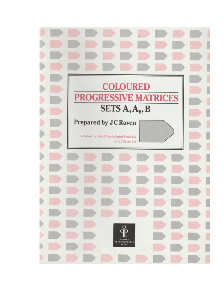 39 Pages Coloured Progressive Matrices | PDF