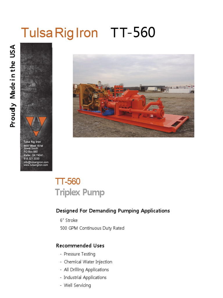 Maquina 2 Tulsa Rig Iron 560 | PDF | Pump | Mechanical Engineering