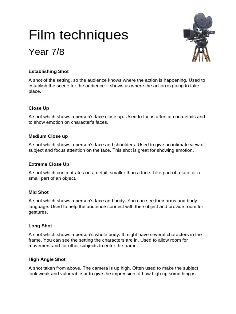 Film Techniques | PDF | Close Up