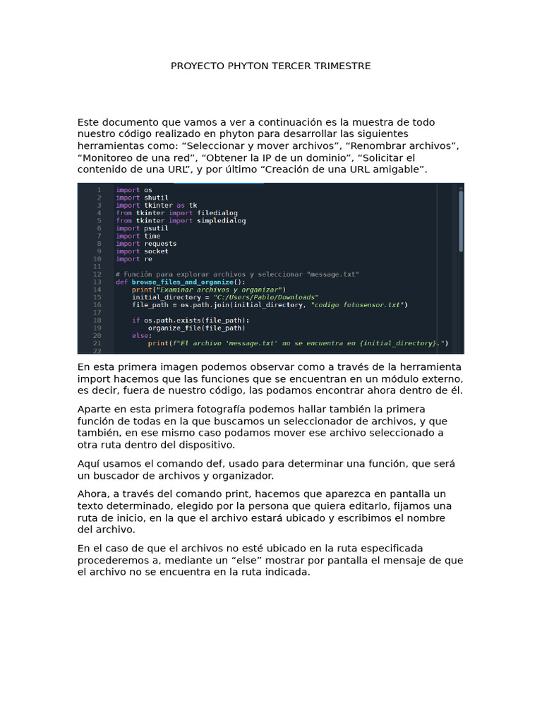 Herramientas Python para Gestión de Archivos | PDF | Archivo de computadora | Programa de ...