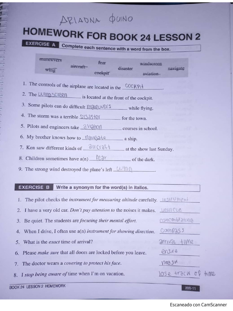 Homework Lesson 2 Book 24 | PDF