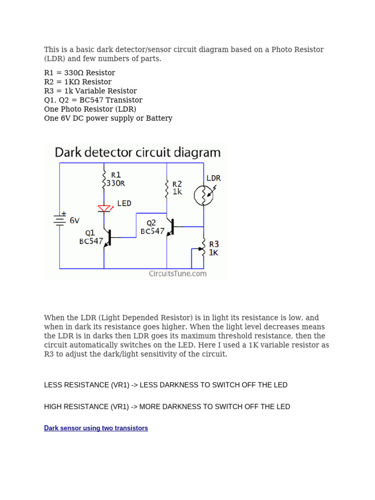 This Is A Basic Dark Detector | PDF