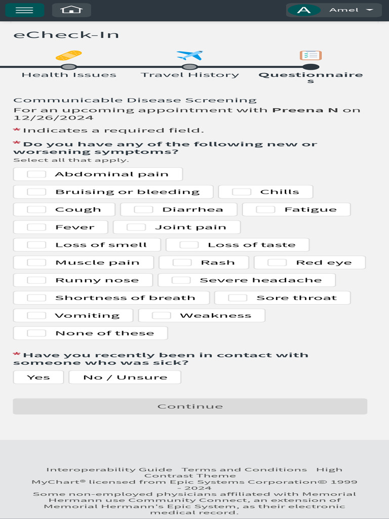 My Memorial HermannMyChart - ECheck-In | PDF