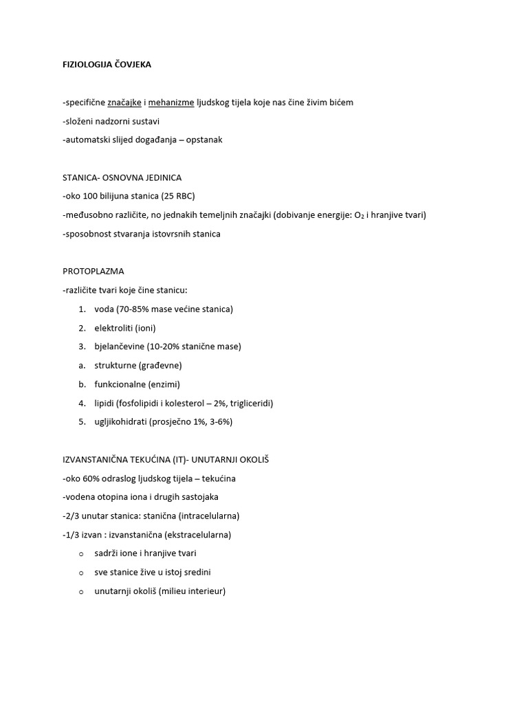 Fiziologija Prezentacije | PDF