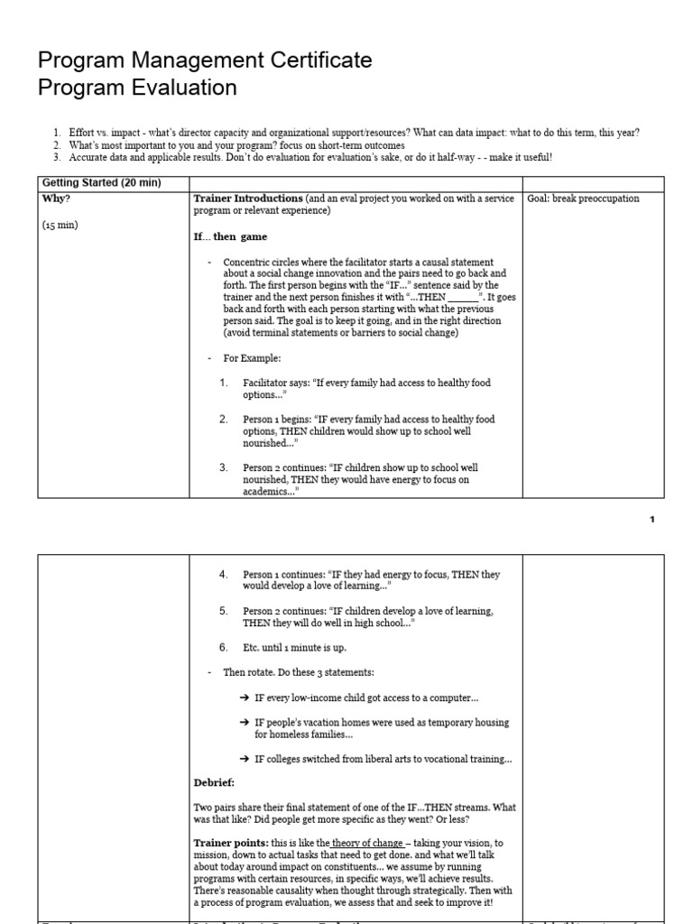 Program Evaluation for Impactful Management | PDF | Program Evaluation ...